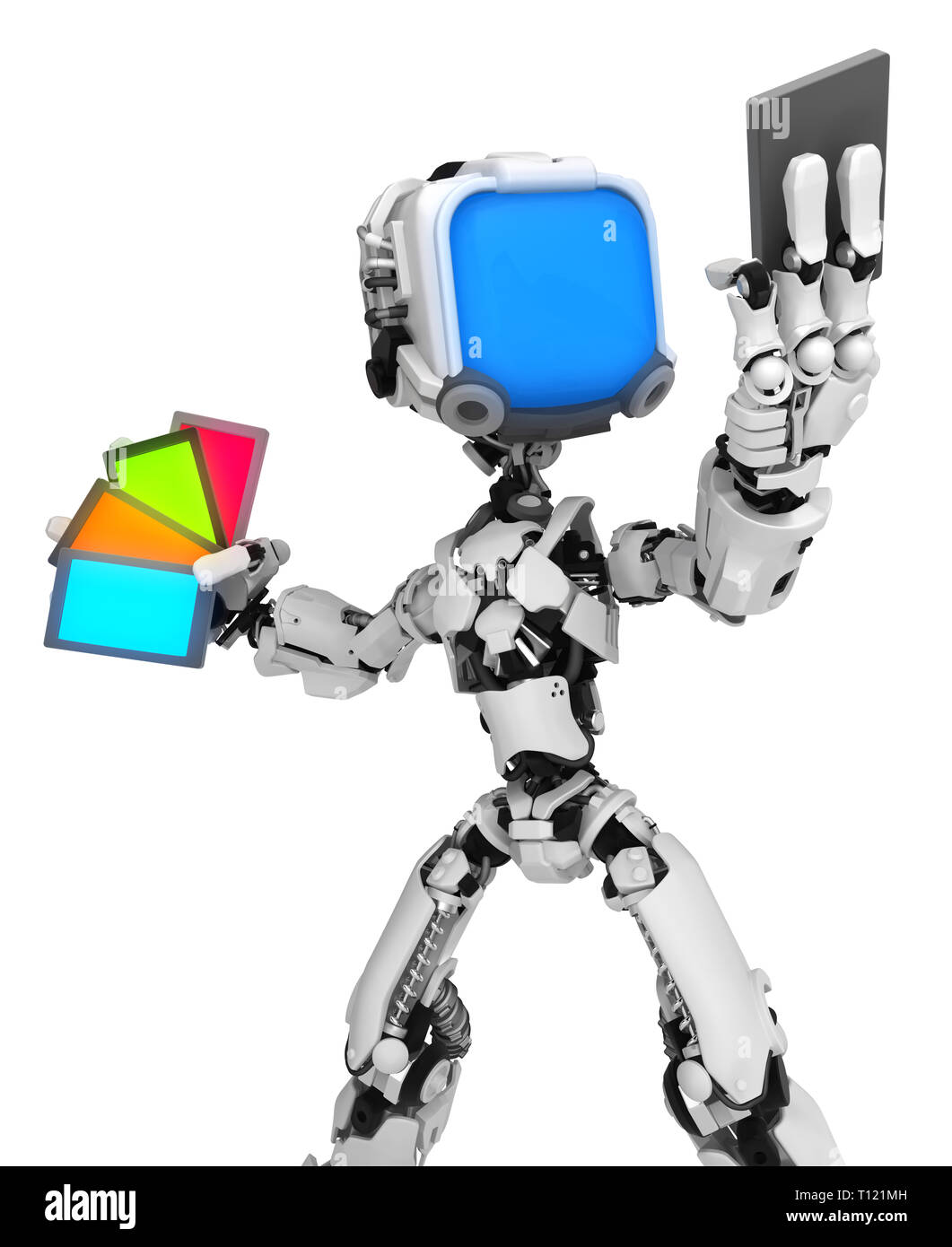 Robot looking at screen with robot hi-res stock photography and images ...