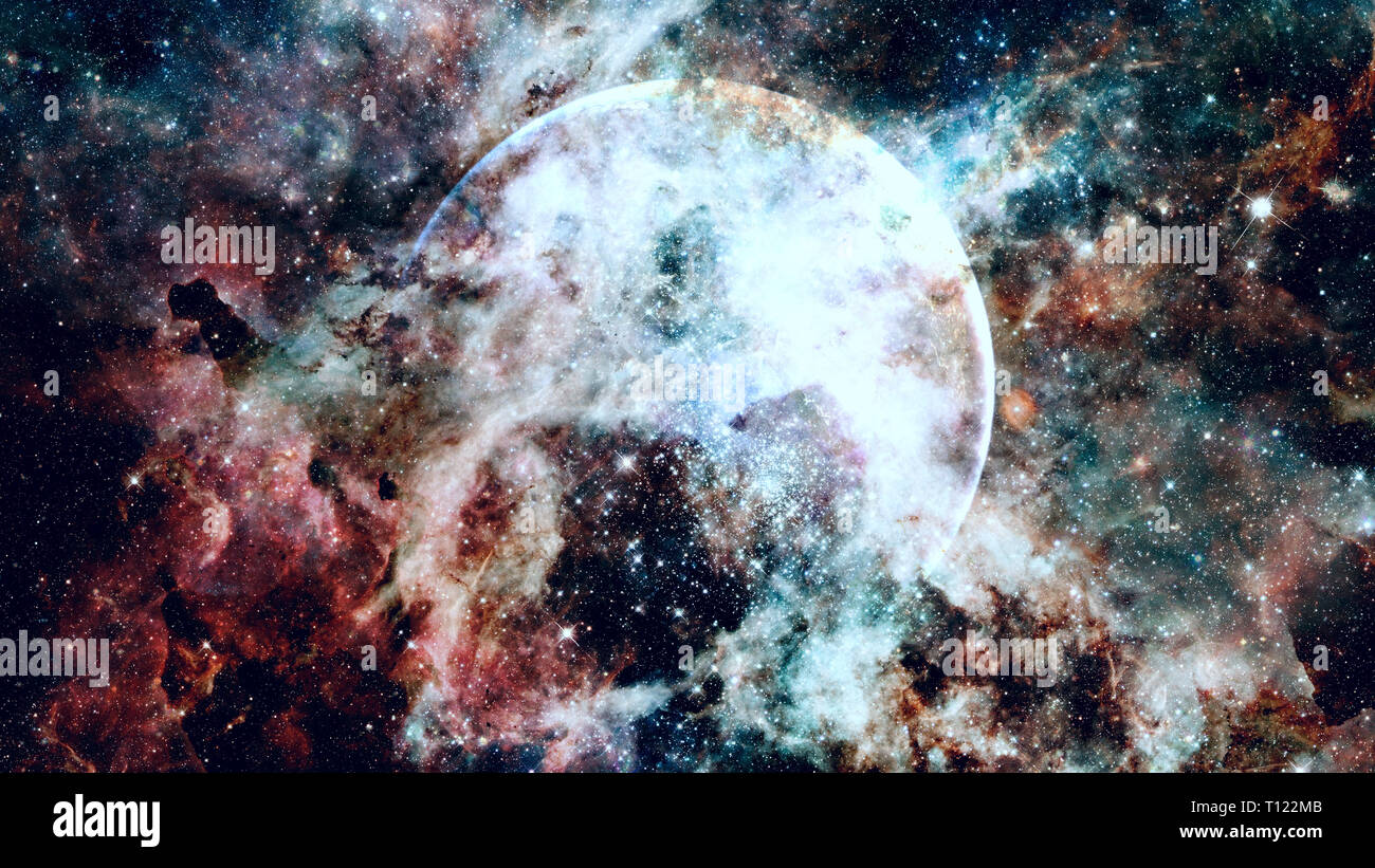 Earth and galaxies in space. Science fiction art. Elements of this ...