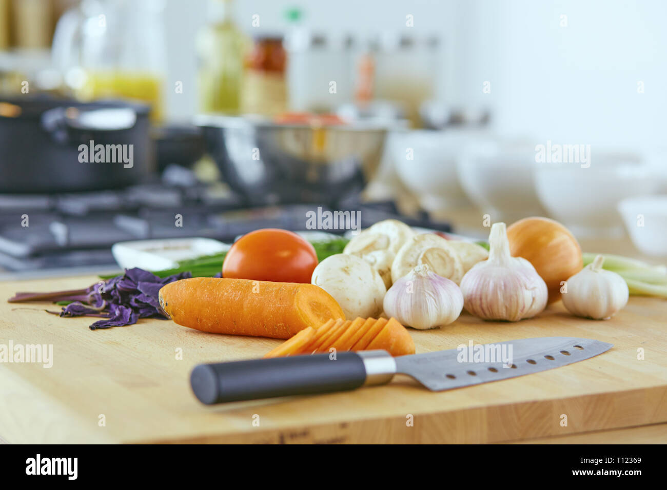 Composition wooden board ingredients hi-res stock photography and ...