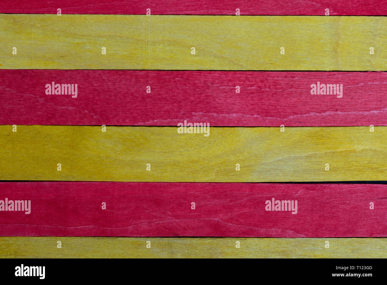 Beautiful texture of natural wood slats of red and yellow colors. Flag ...