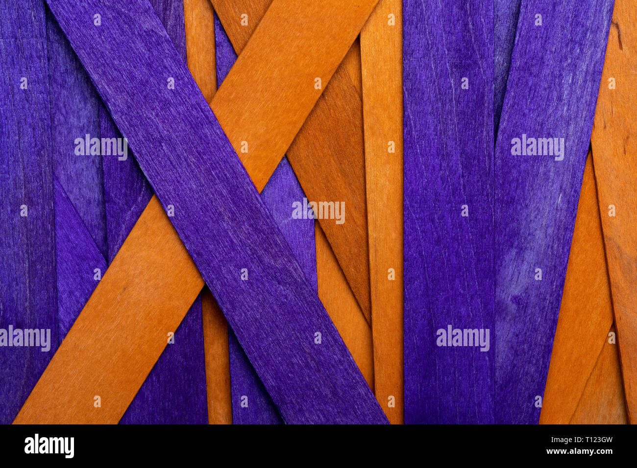 Beautiful texture of natural wood slats of orange and purple colors ...