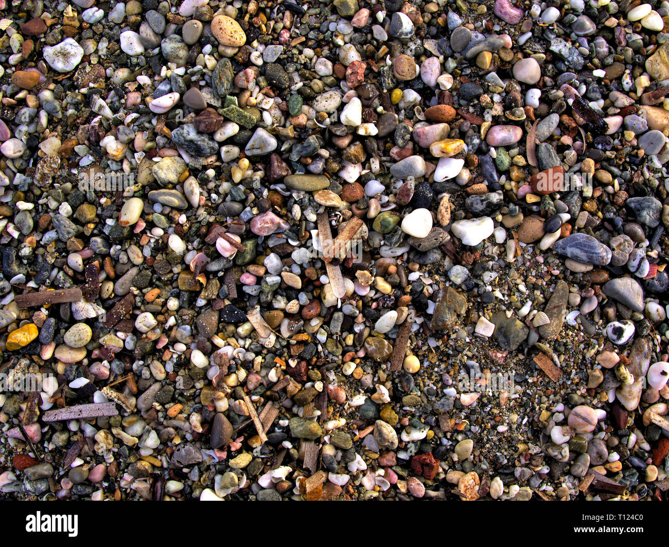 Close up on beach with stones. Nice texture, colorful, background image ...