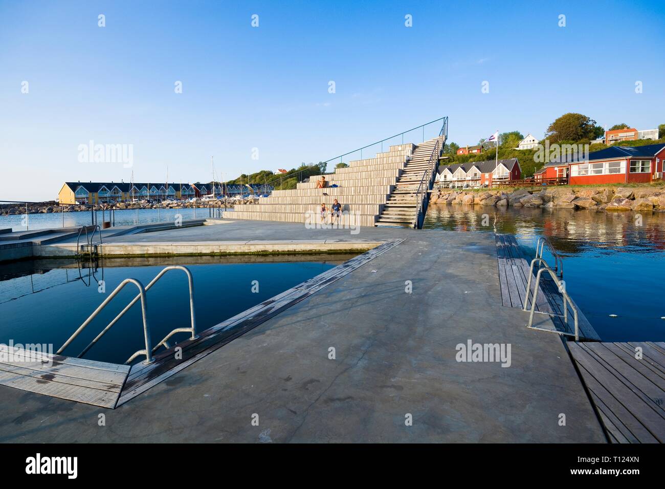 HASLE, DENMARK - AUGUST 23, 2018: Modern sun and viewing platform for ...