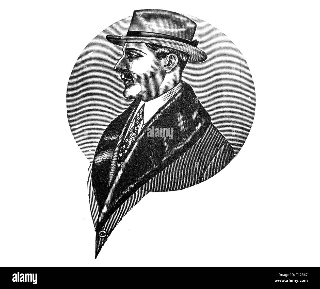 Representation of men's fashion in the 1920s - Vintage Illustration ...