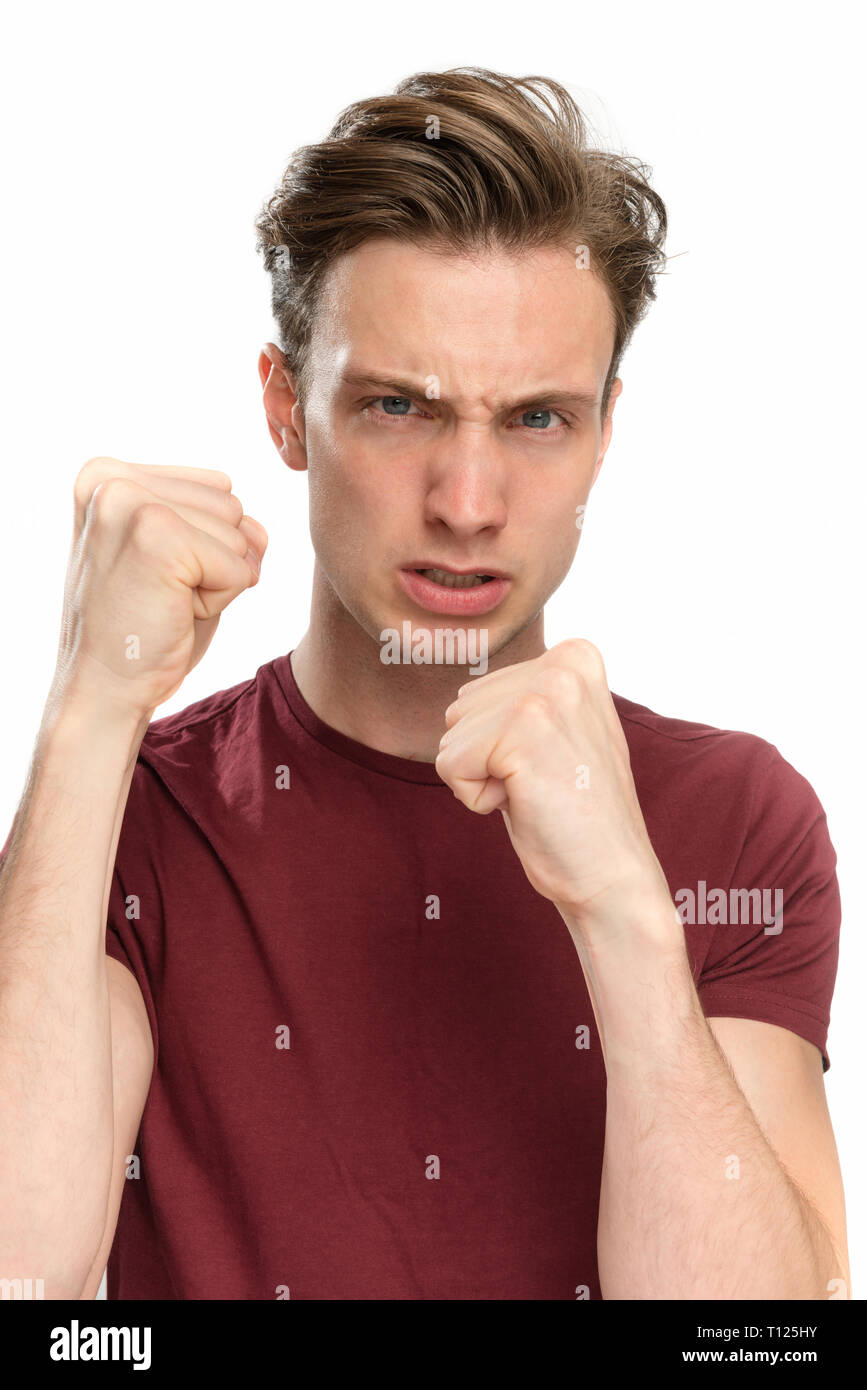 portrait series of a young white man with different facial expressions ...