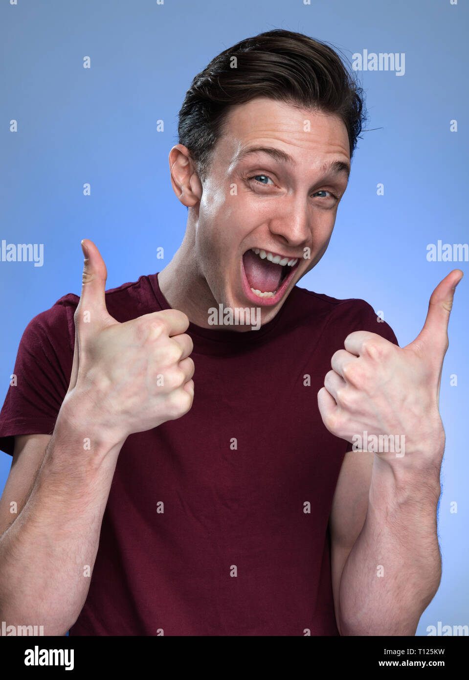 portrait series of a young white man with different facial expressions ...