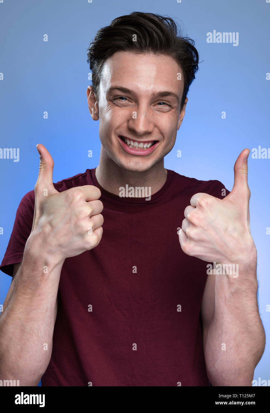 portrait series of a young white man with different facial expressions ...