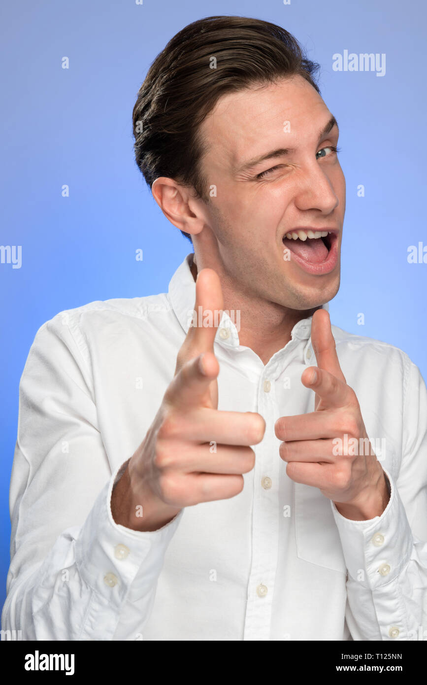 portrait series of a young white man with different facial expressions ...
