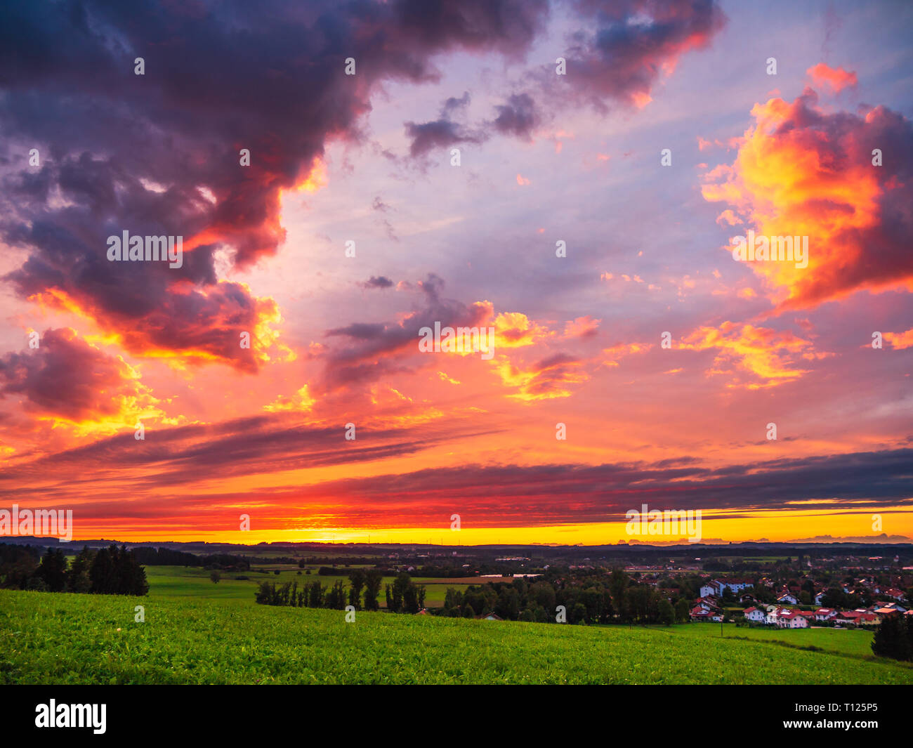 Sunset with clouds Stock Photo - Alamy