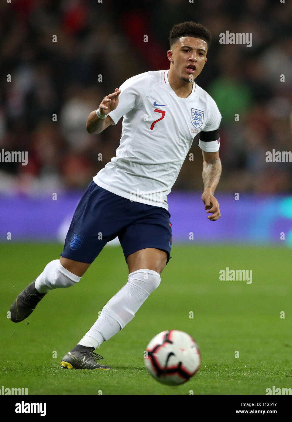 England's Jadon Sancho during the UEFA Euro 2020 Qualifying, Group A ...