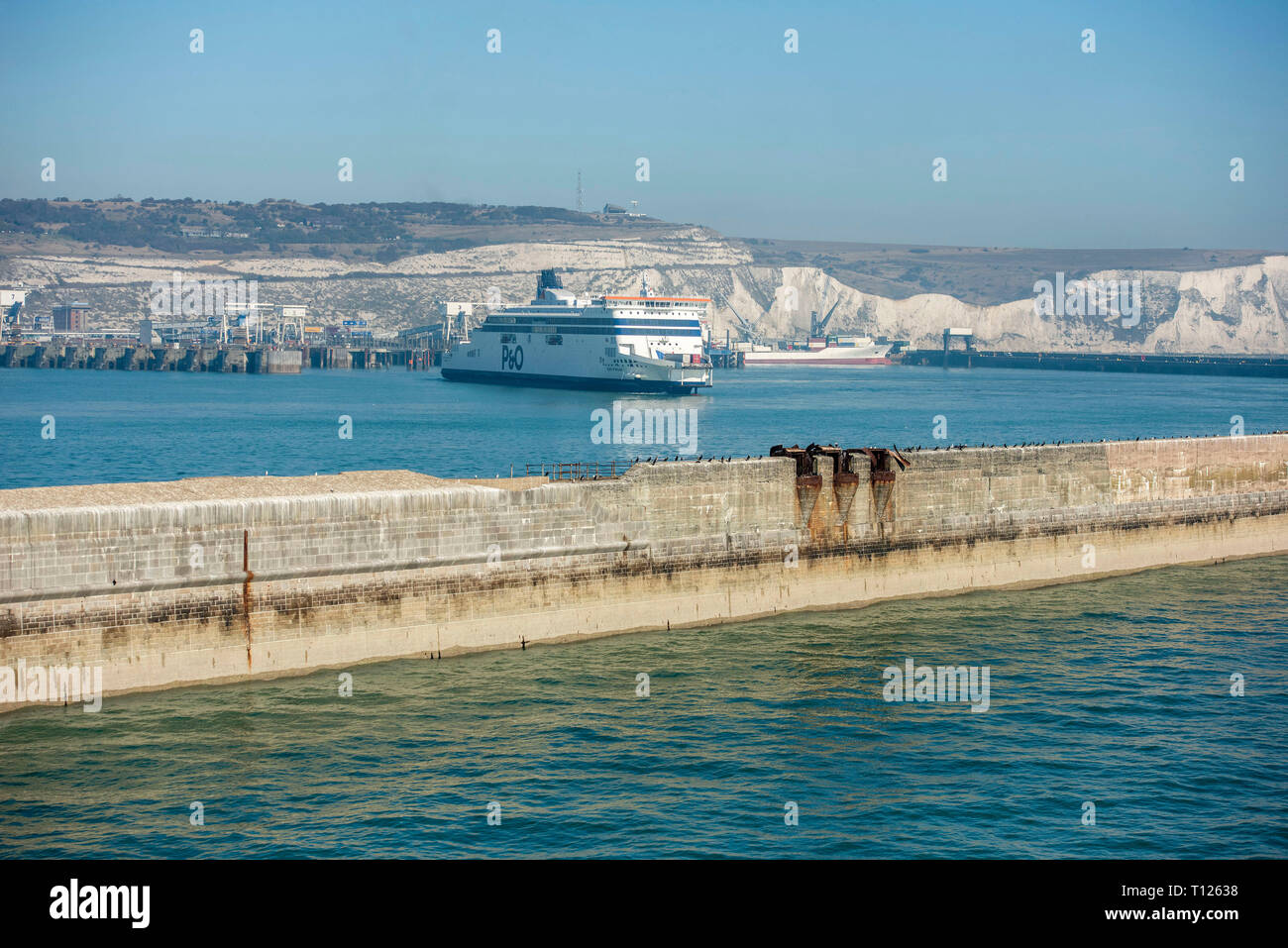 P&O ferry arriving in the Port of Dover in England, United Kingdom ...