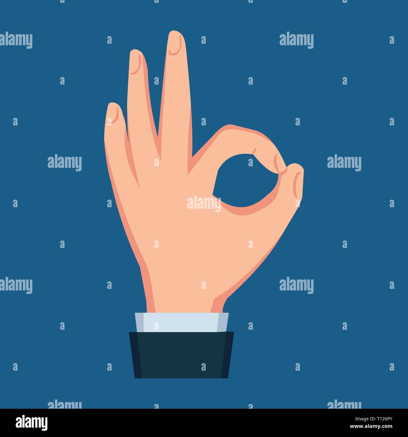 Hand gesture OK sign vector illustration Stock Vector Image & Art - Alamy