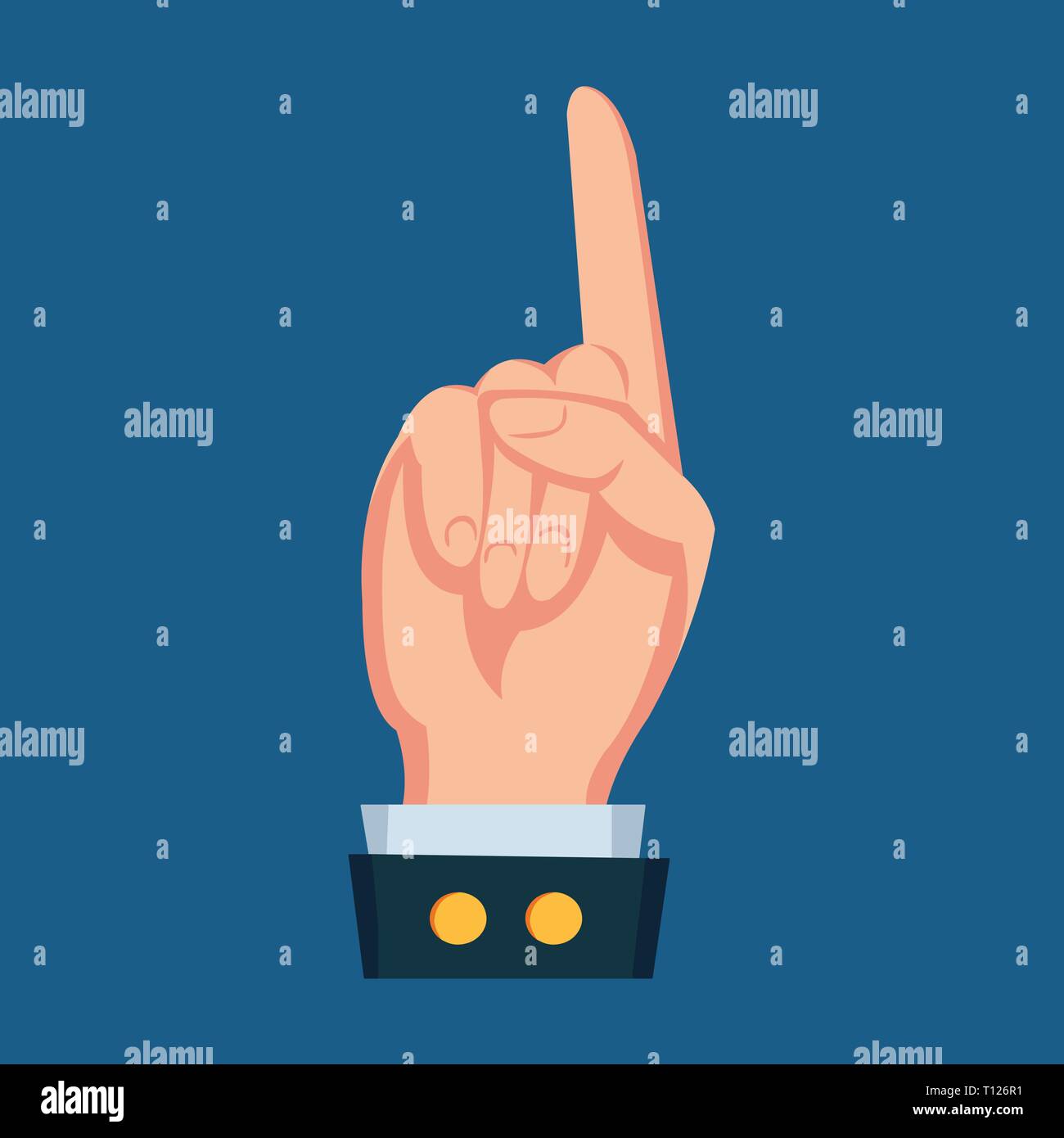 Hand gesture showing number one vector illustration Stock Vector Image ...
