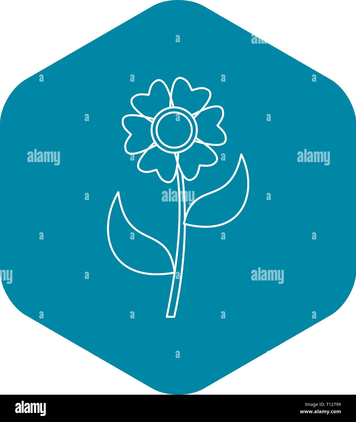 Flower icon, outline style Stock Vector Image & Art - Alamy