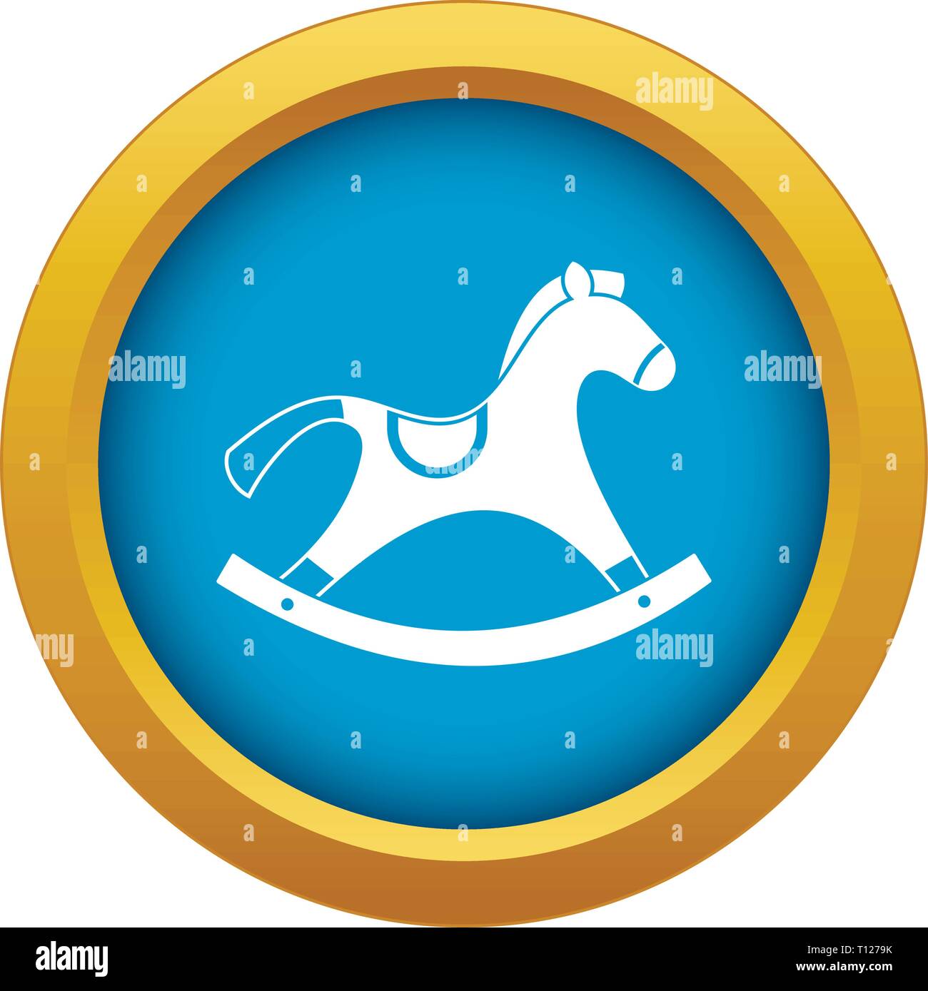Rocking horse icon blue vector isolated Stock Vector Image & Art - Alamy
