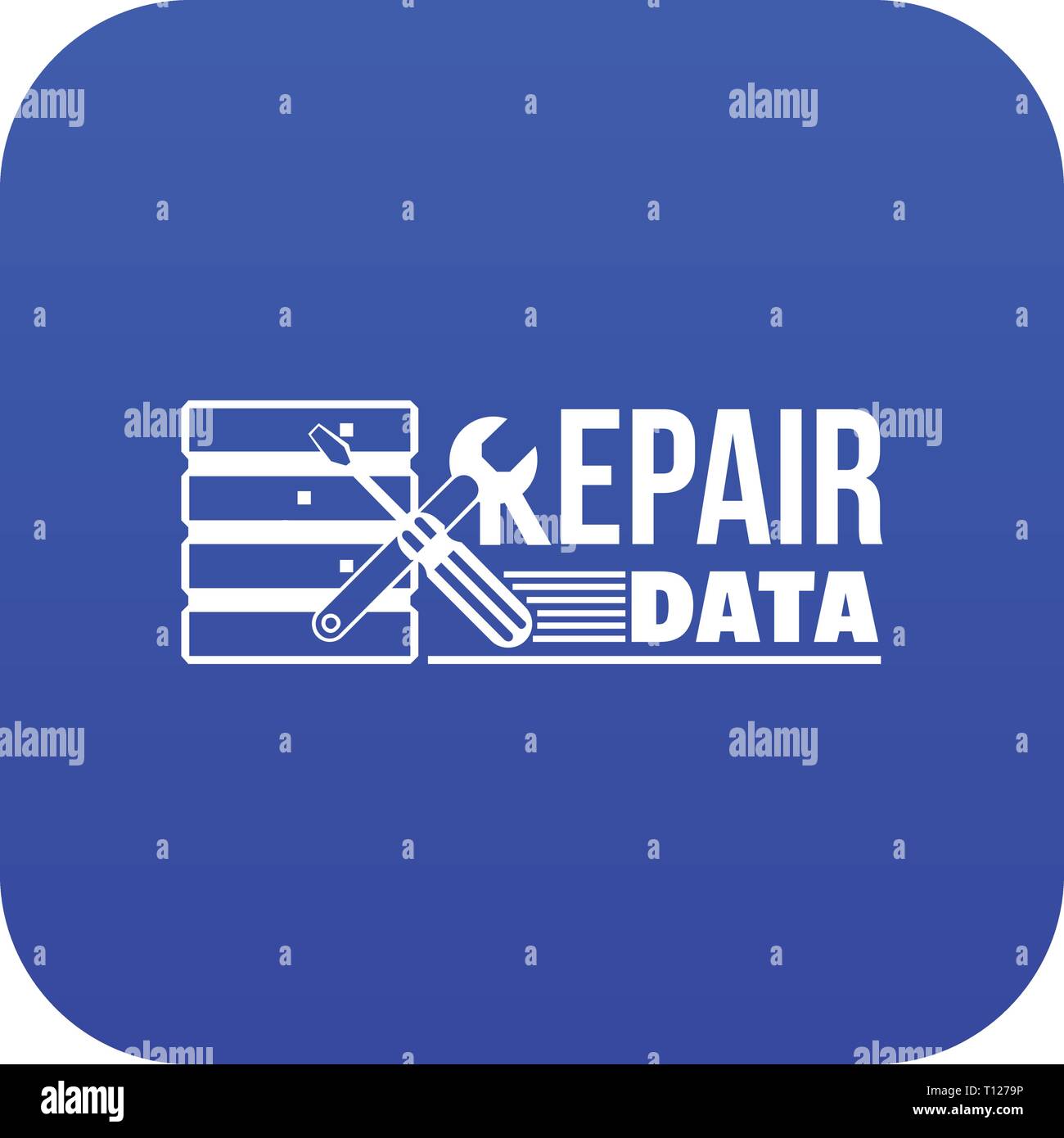 Repair data icon blue vector Stock Vector Image & Art - Alamy