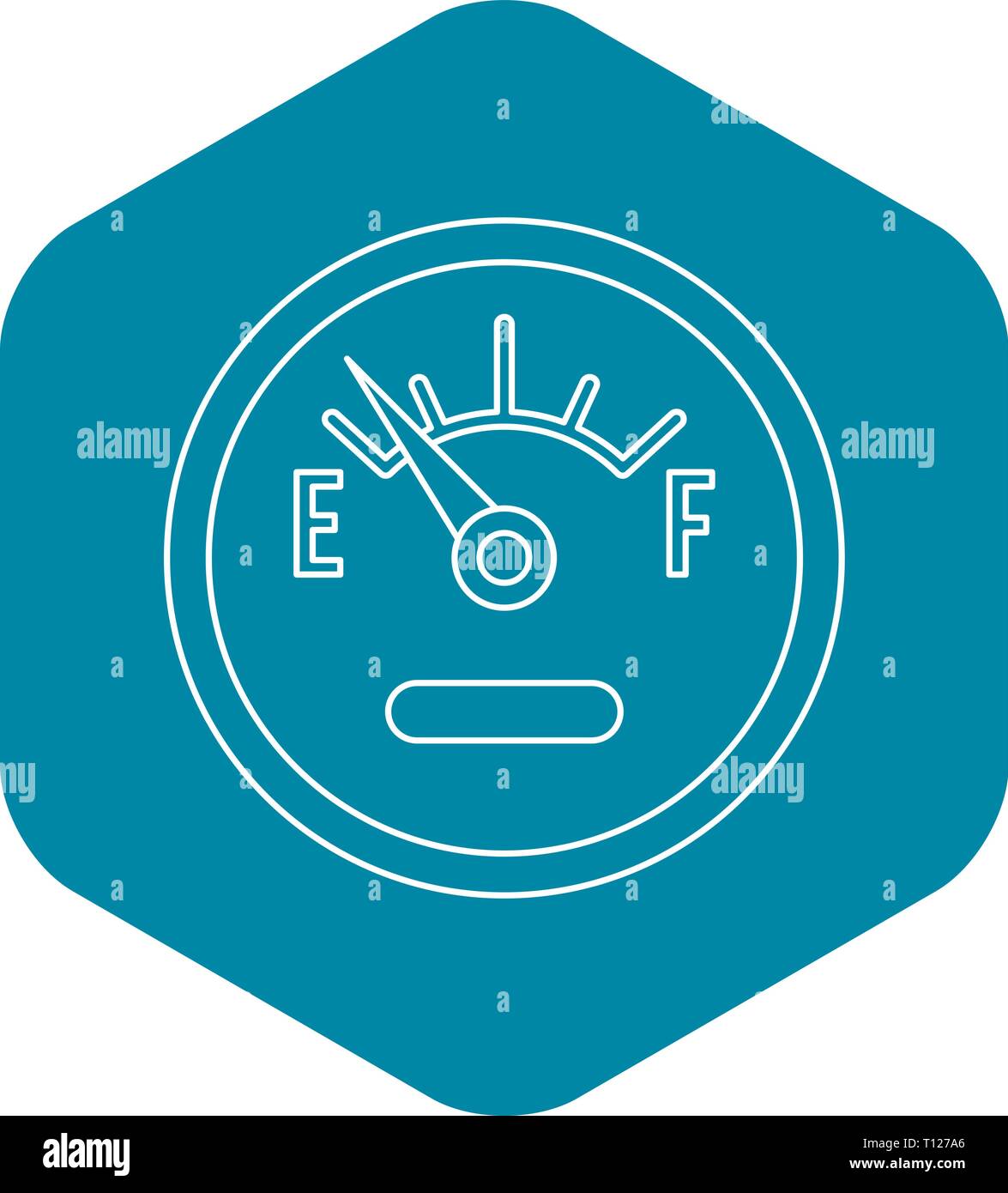 Fuel gauge showing empty icon, outline style Stock Vector Image & Art ...