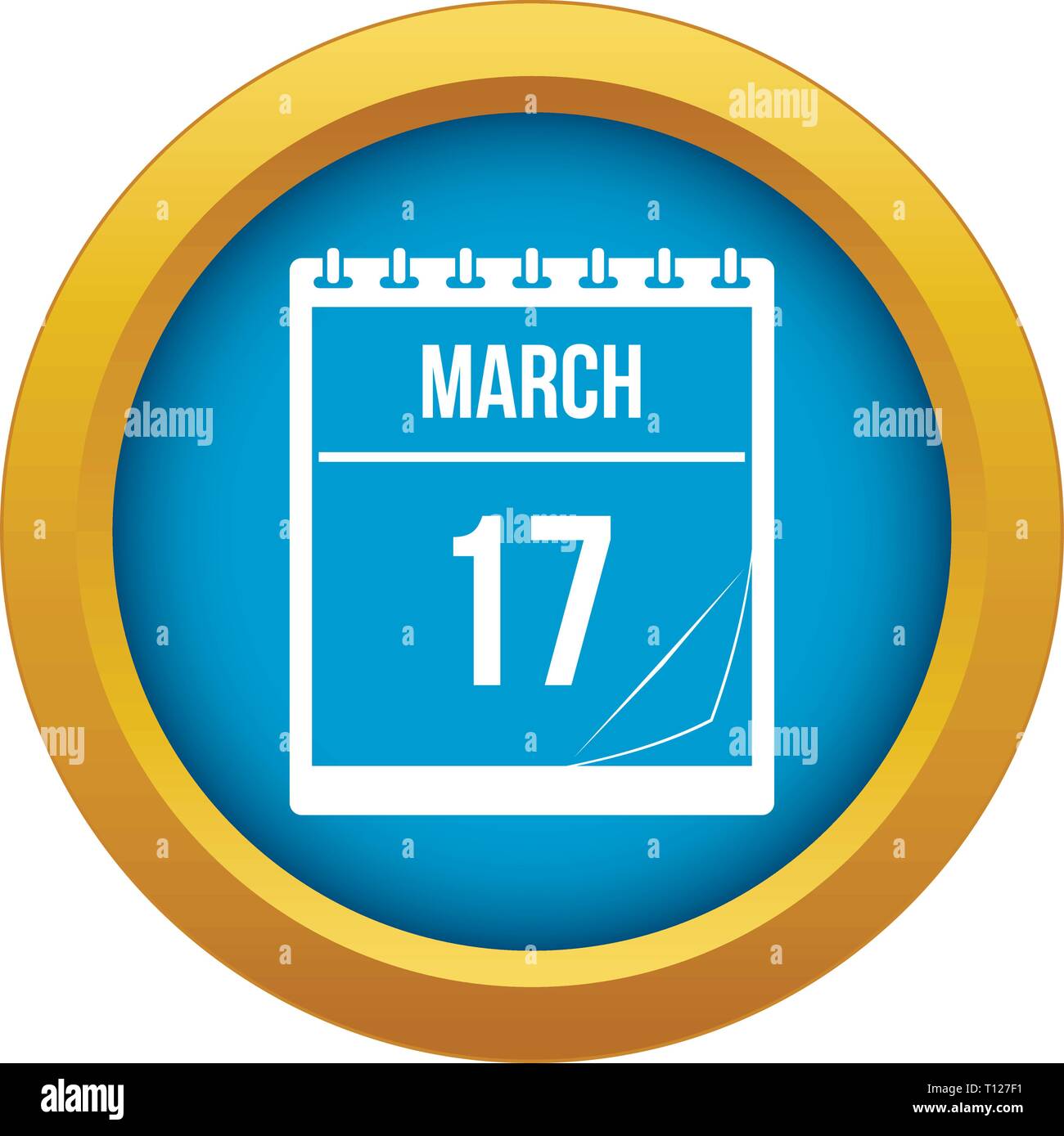 Calendar with date of March 17 icon blue vector isolated Stock Vector ...