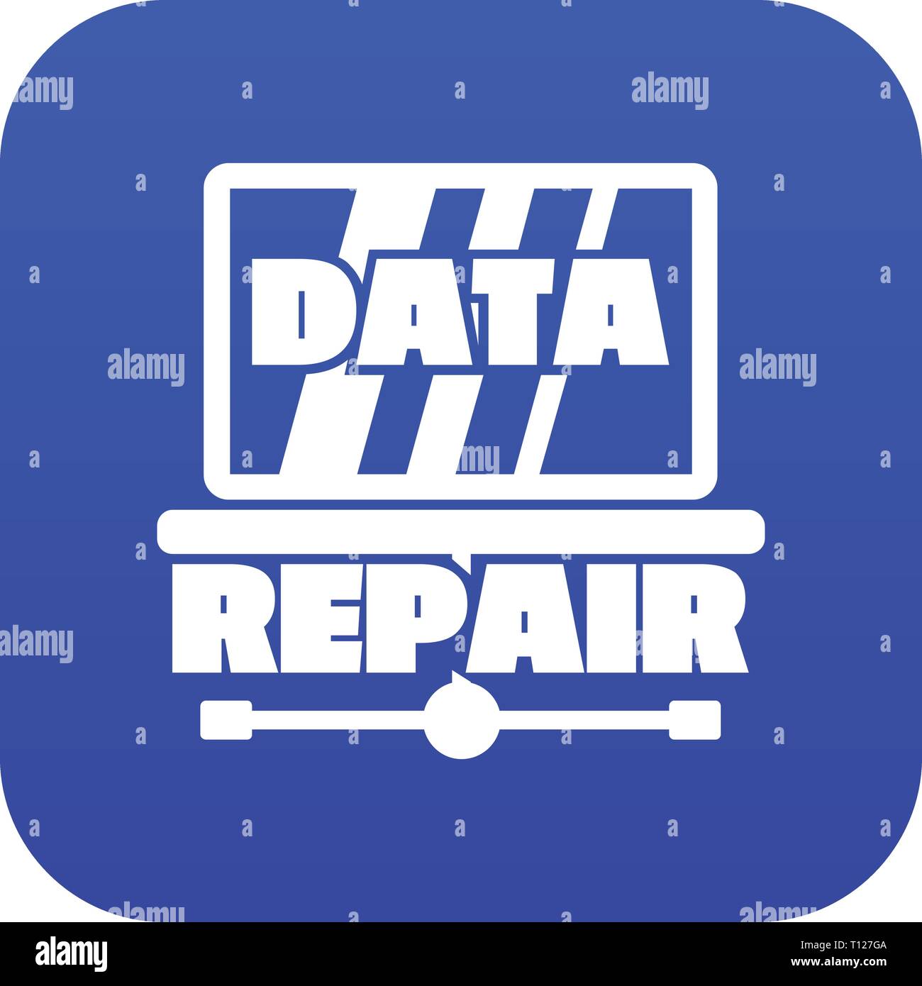 Pc data repair icon blue vector Stock Vector Image & Art - Alamy
