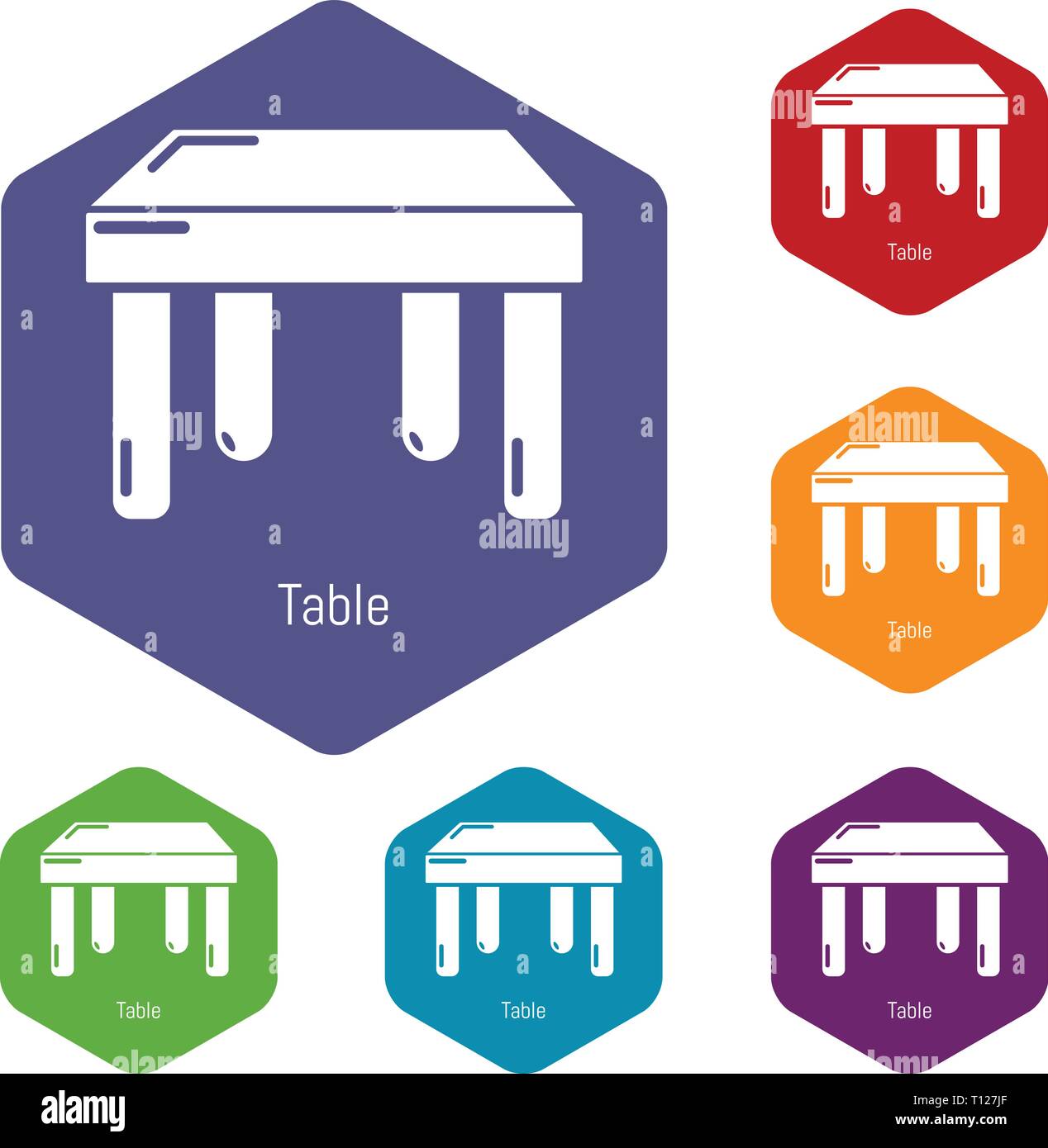 Table icons vector hexahedron Stock Vector Image & Art - Alamy