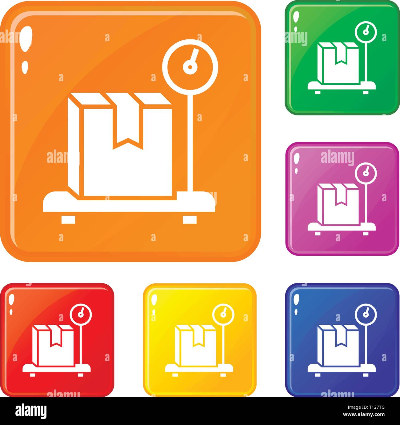 Weight delivery box icons set vector color Stock Vector Image & Art - Alamy