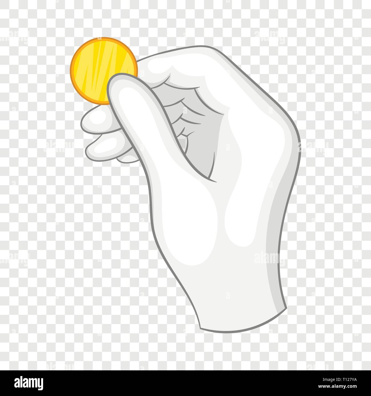 Hand in a white glove holding a gold coin icon Stock Vector Image & Art ...