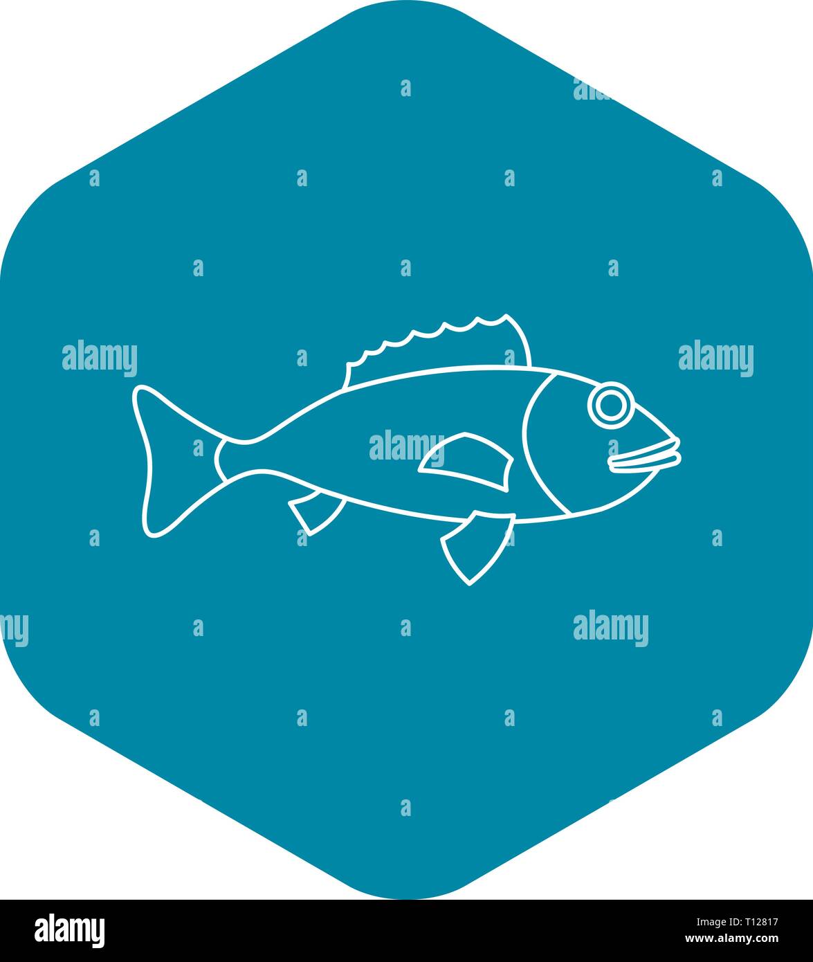 Fish icon, outline style Stock Vector Image & Art - Alamy
