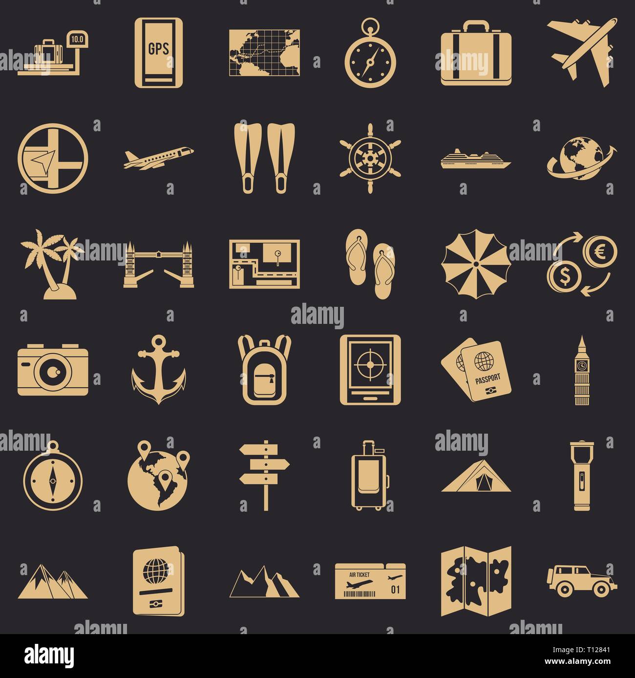 Nature travel icons set, simple style Stock Vector Image & Art - Alamy