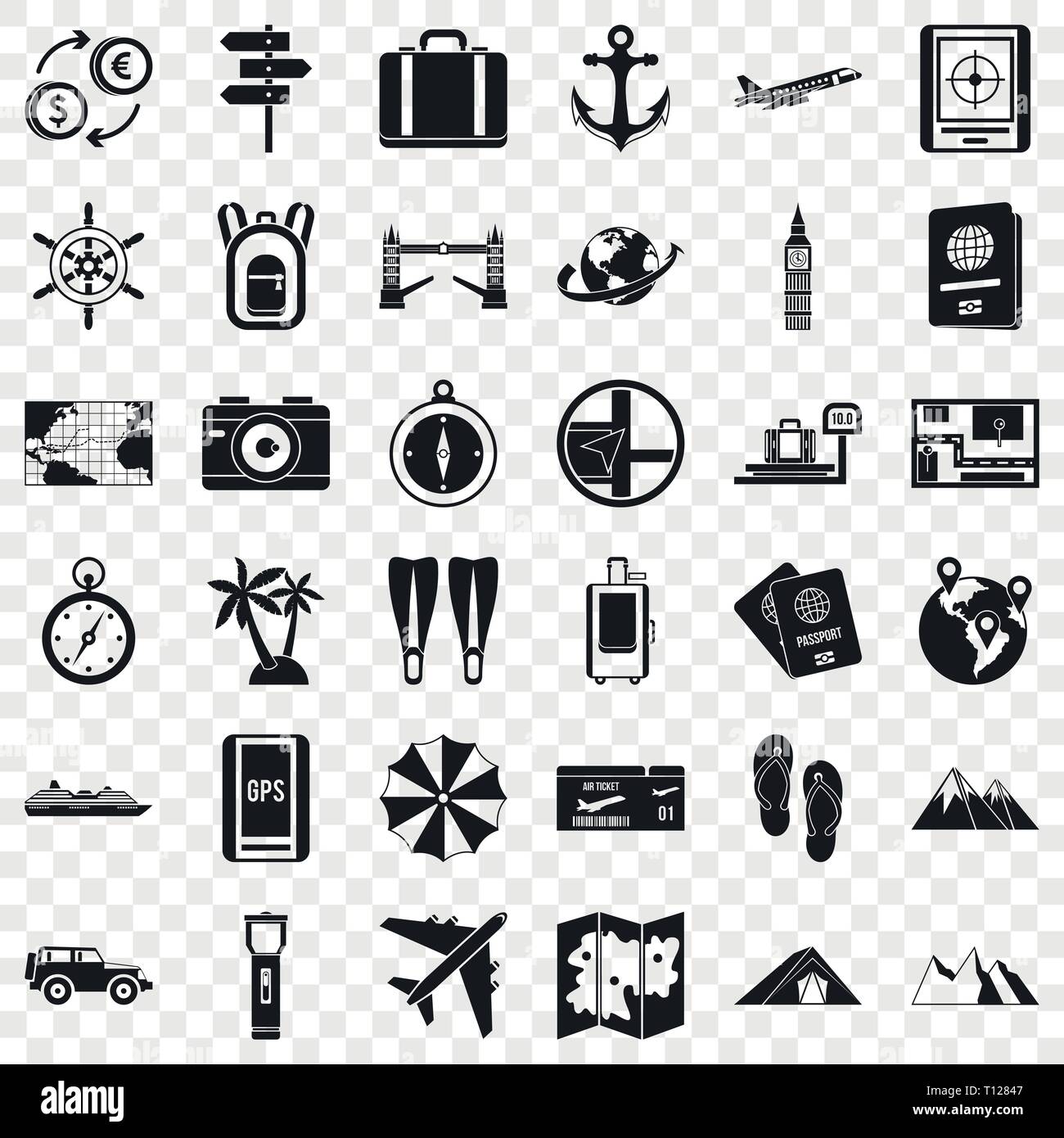Travel icons set, simple style Stock Vector Image & Art - Alamy