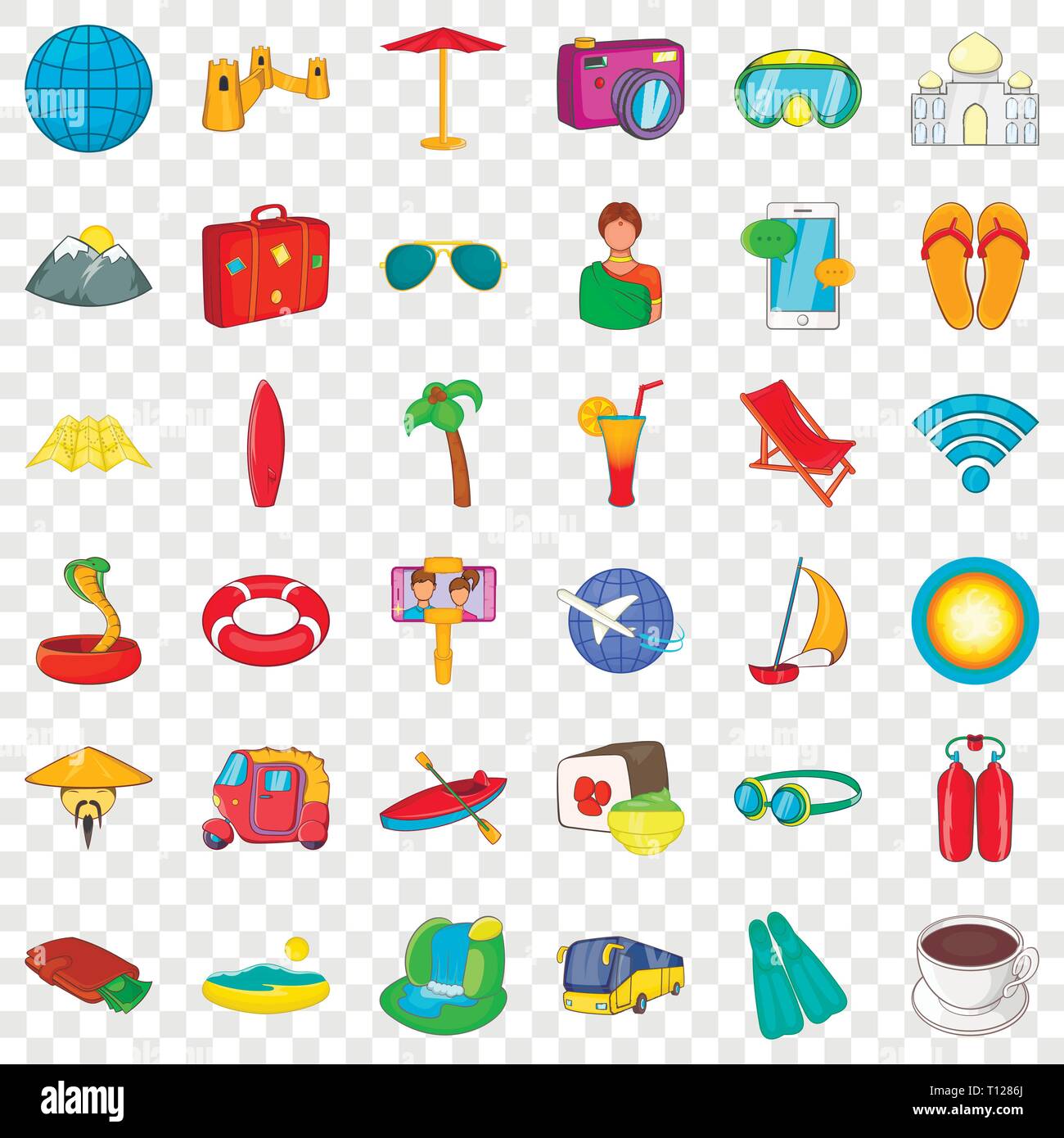 Travel icons set, cartoon style Stock Vector Image & Art - Alamy