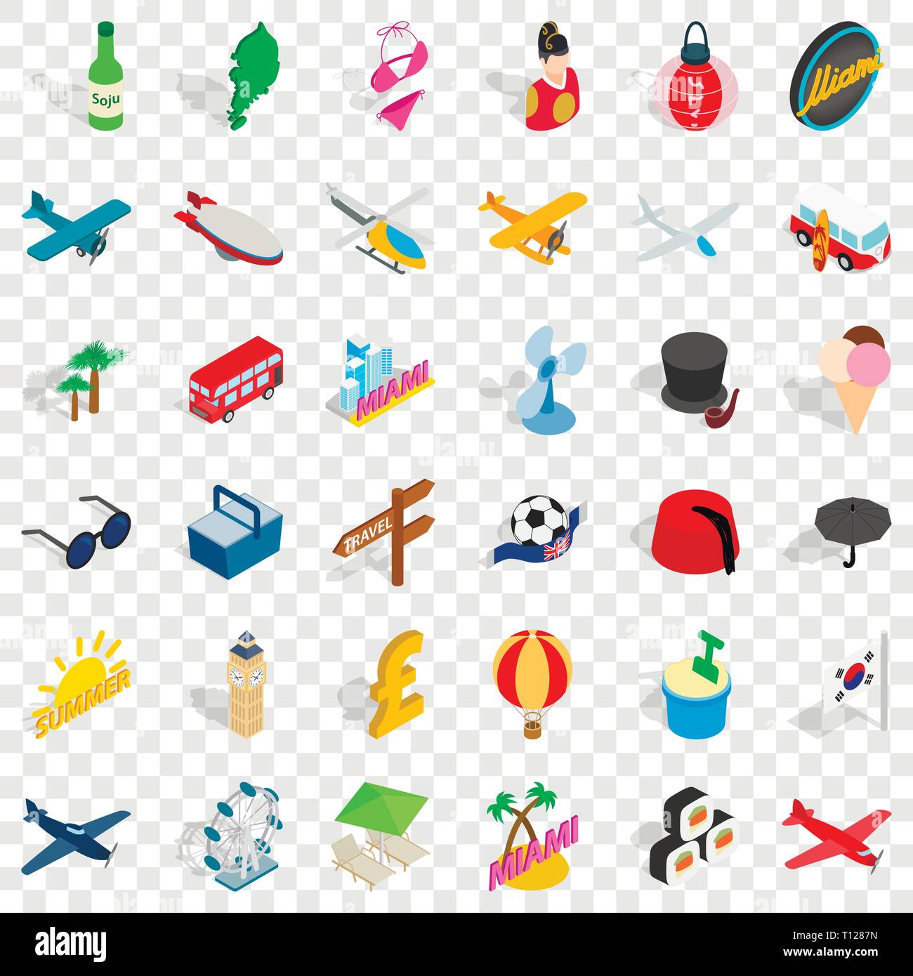 Travel icons set, isometric style Stock Vector Image & Art - Alamy