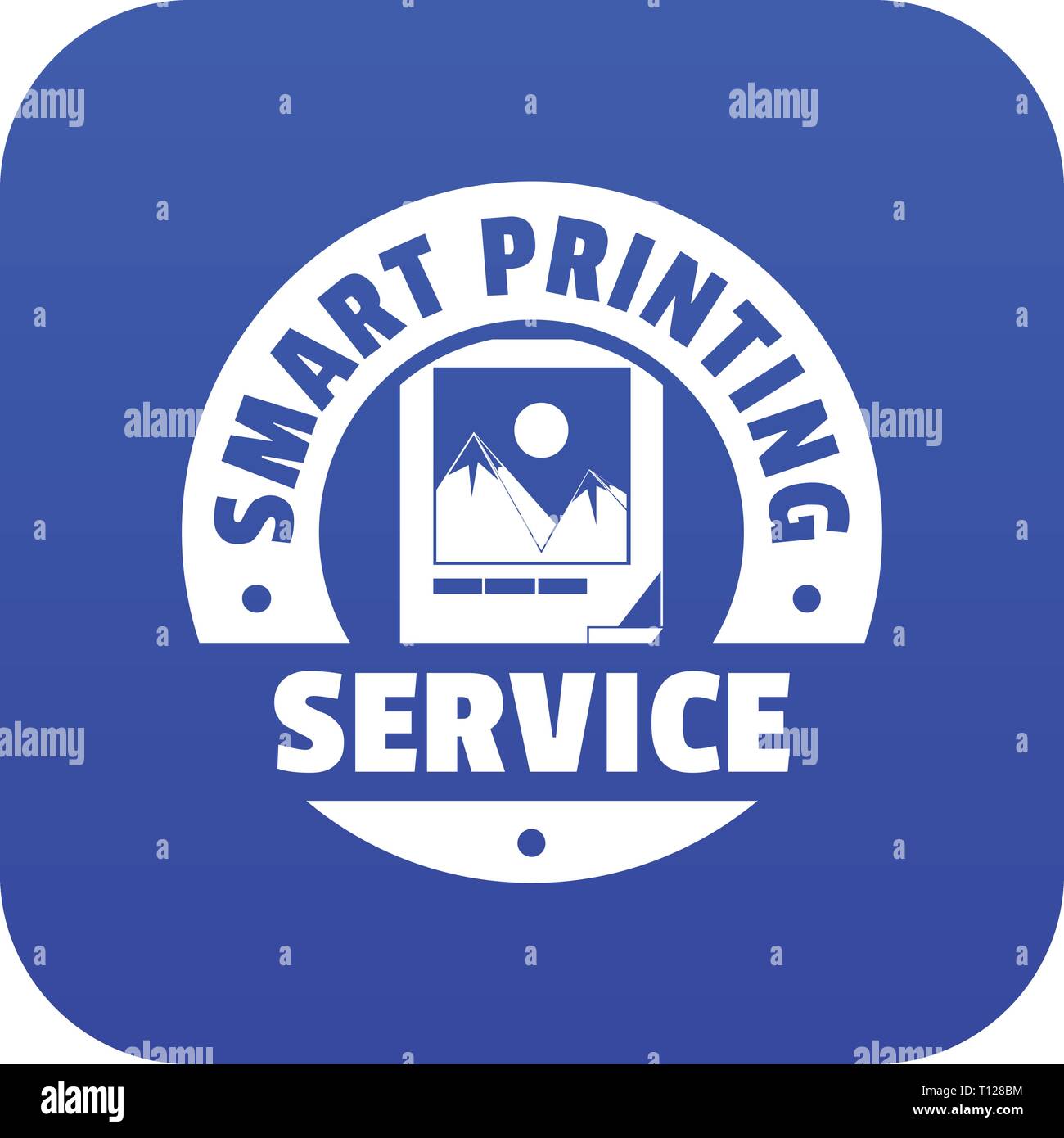 Smart printing service icon blue vector Stock Vector Image & Art - Alamy