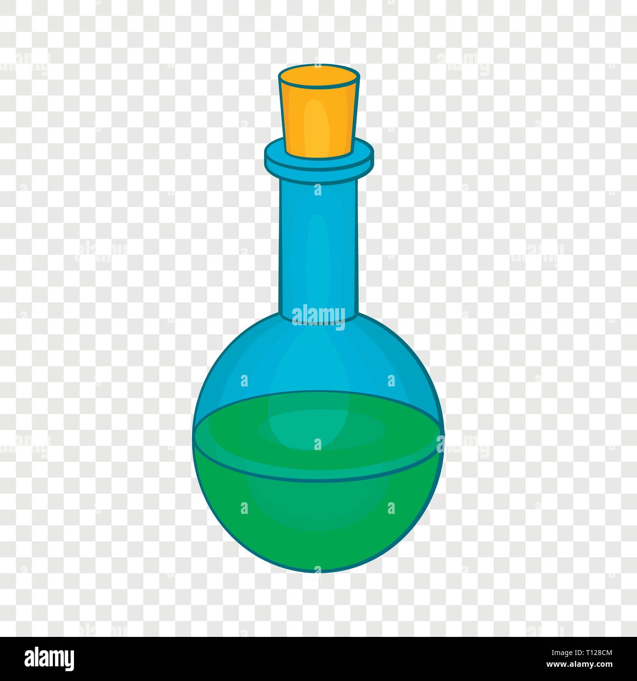 Flask with green potion icon, cartoon style Stock Vector Image & Art ...
