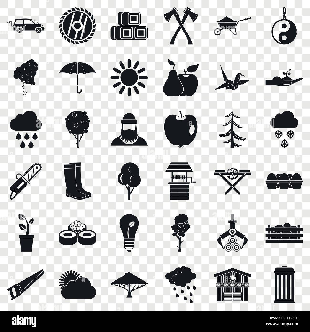 Big tree icons set, simple style Stock Vector Image & Art - Alamy