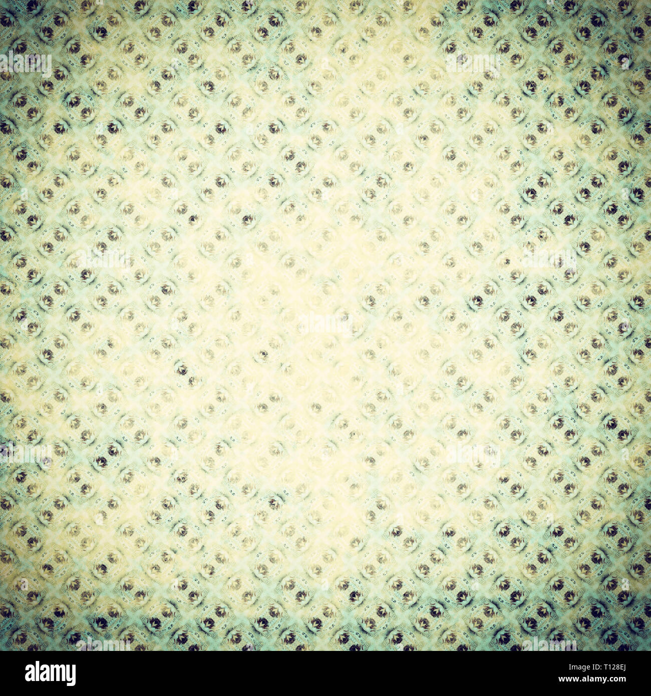 Ancient background vignette with an abstract pattern, lemon-blue. A ...