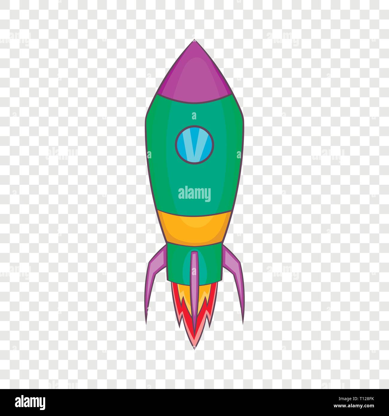 Rocket icon in cartoon style Stock Vector Image & Art - Alamy