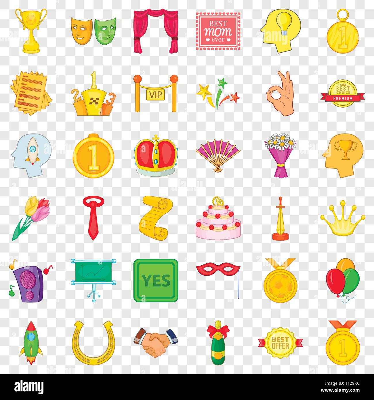 Winning icons set, cartoon style Stock Vector Image & Art - Alamy