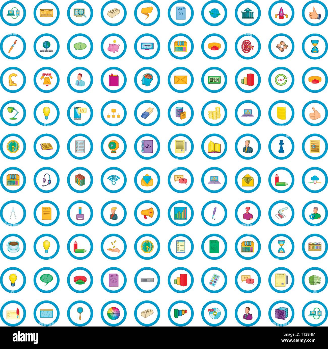 100 marketing icons set, cartoon style Stock Vector Image & Art - Alamy