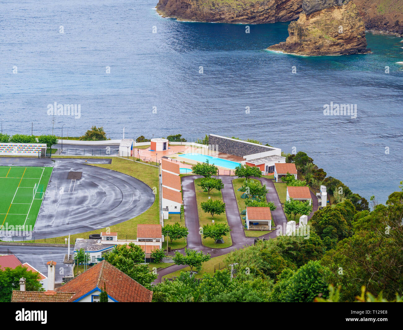 Image of soccer field next to a cliff and the atlantic sea below Stock ...