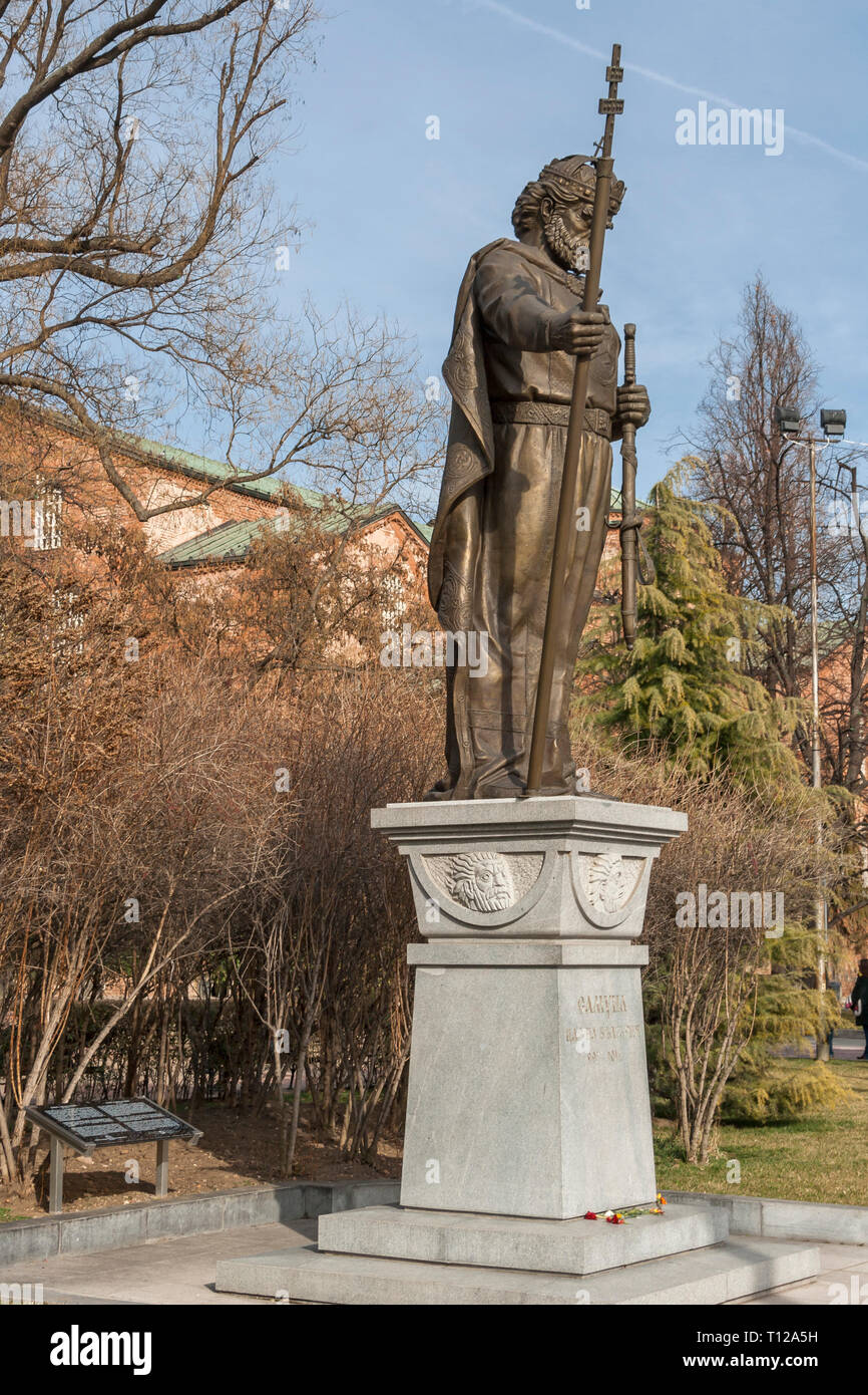 SOFIA, BULGARIA - MARCH 7, 2019: Monument of Bulgarian Tsar Samuel ...