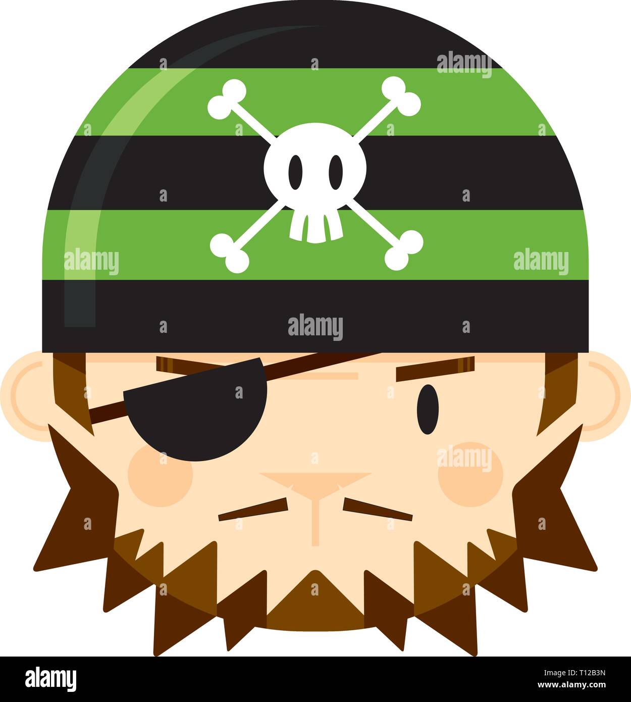Cartoon Eye Patch Pirate with Striped Bandana Stock Vector Image & Art ...