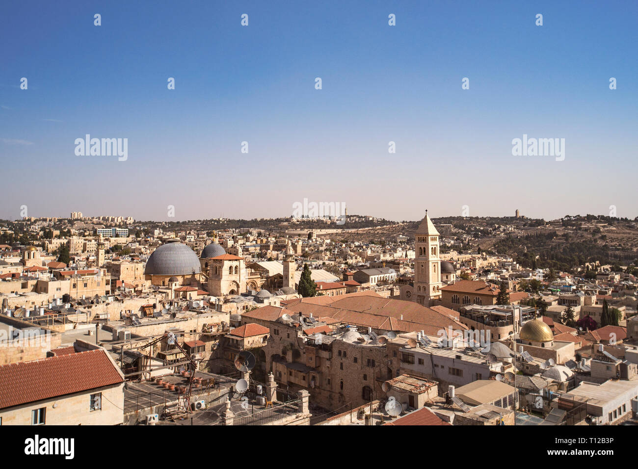 Israel landscape attractions. Jerusalem view of the old town and new ...
