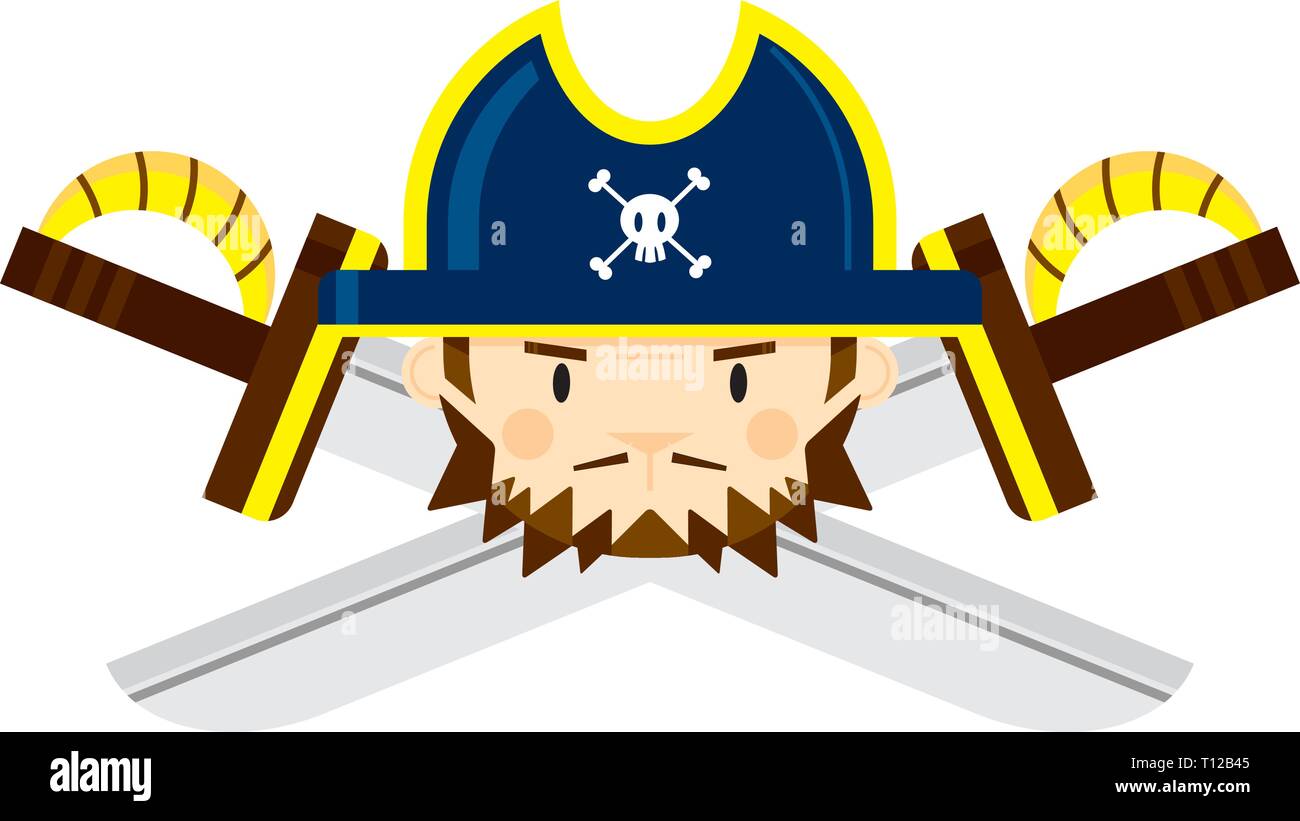 Pirate skull and swords vector Cut Out Stock Images & Pictures - Alamy