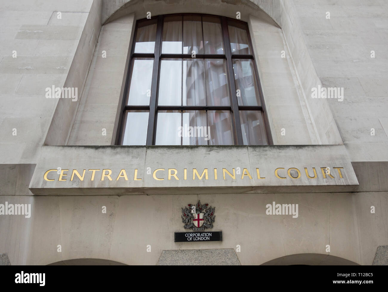 Central Criminal Court signage at The Old Bailey, London, EC4, UK Stock ...