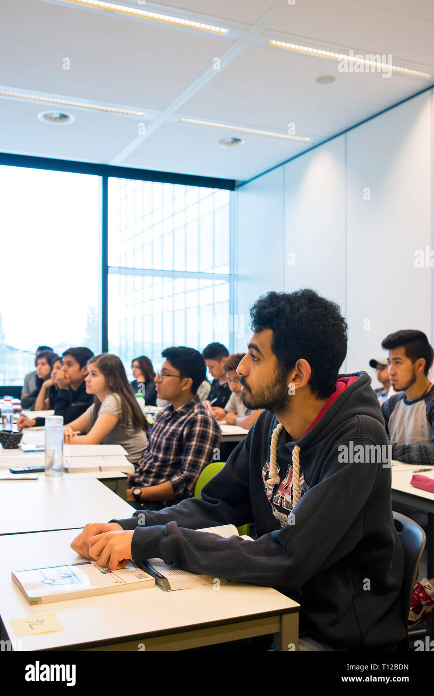 A busy classroom full of multicultural students during a lesson Stock ...
