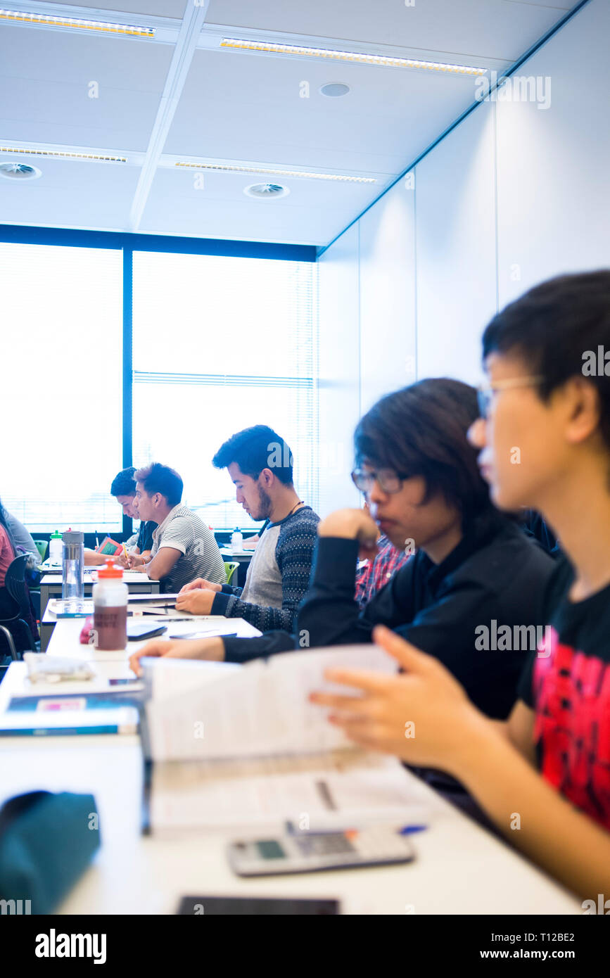 A busy classroom full of multicultural students during a lesson Stock ...
