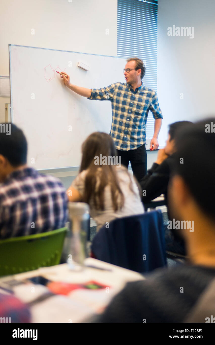 A busy classroom full of multicultural students during a lesson Stock ...