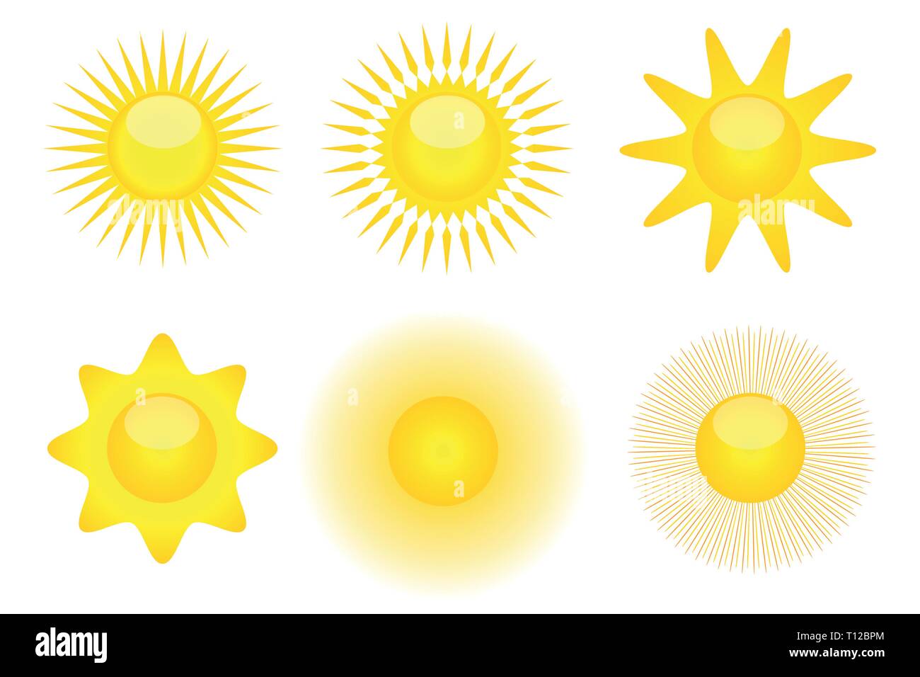 set of sun icons summer holiday sunshine vector illustration EPS10 ...