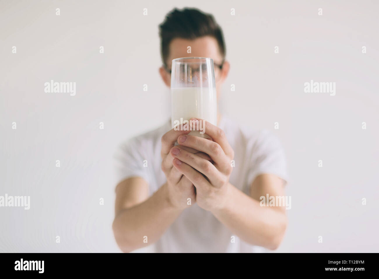 Man drinking milkshake hi-res stock photography and images - Alamy