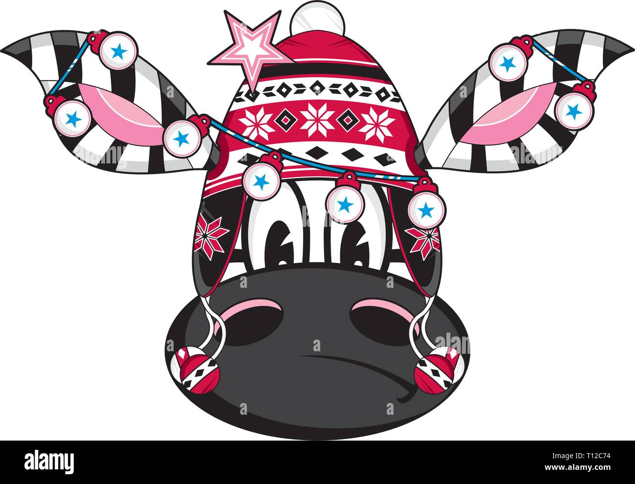 Cute Cartoon Bobble Hat Zebra Stock Vector Image & Art - Alamy
